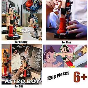 Mrkuriosity Mech Astro Boy Toy Building Kit,Collectible Mighty Atom Display Model,Half Mech Detail Hand-Made Mech Building Blocks,Gift for Adults and Kids,Compatible with Lego(1258 Pieces)