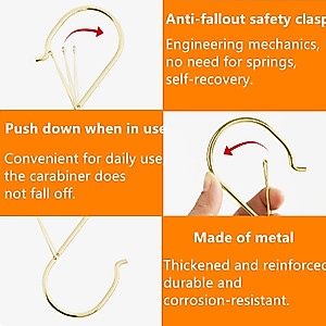 HCTESCO 4.96inch Gold Large S Hooks for Hanging Heavy Duty - Perfect for Plants, Closets, and More! (16)