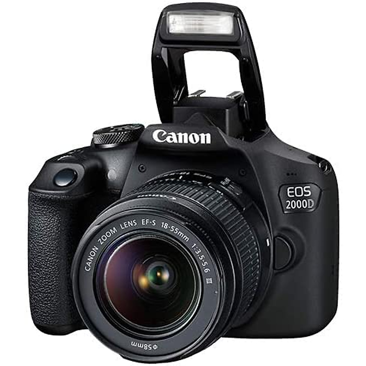 Canon EOS 2000D (Rebel T7) DSLR with 18-55mm Lens 3 Lens Kit Bundled with 64GB Memory Card, Extra Battery, 3PC Filter Kit, Tripod, Case + Complete Photo Bundle - International Model, Black
