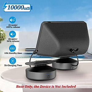 PlusAcc Battery Base for Echo Show 8 (1st Gen & 2nd Gen) - 10000 mAh Portable Battery Charger Stand for Alexa Echo Show 8 (1st & 2nd Gen), Tilt Function (Black)