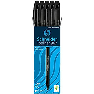 Schneider Topliner 967 Fineliner 0.4mm, Box of 10, Black (9671)