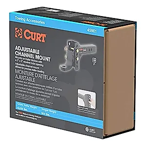 CURT 45901 Adjustable Trailer Hitch Ball Mount, 2-Inch Receiver, 6-3/4-Inch Drop, 1-Inch Hole, 6,000 lbs