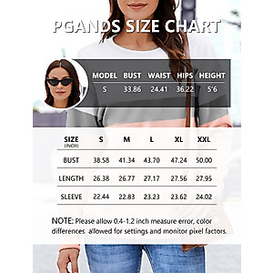 PGANDS Women's Casual Crew Neck Color Block Sweatshirts Long Sleeve Cute Comfy Lightweight Pullover Tops