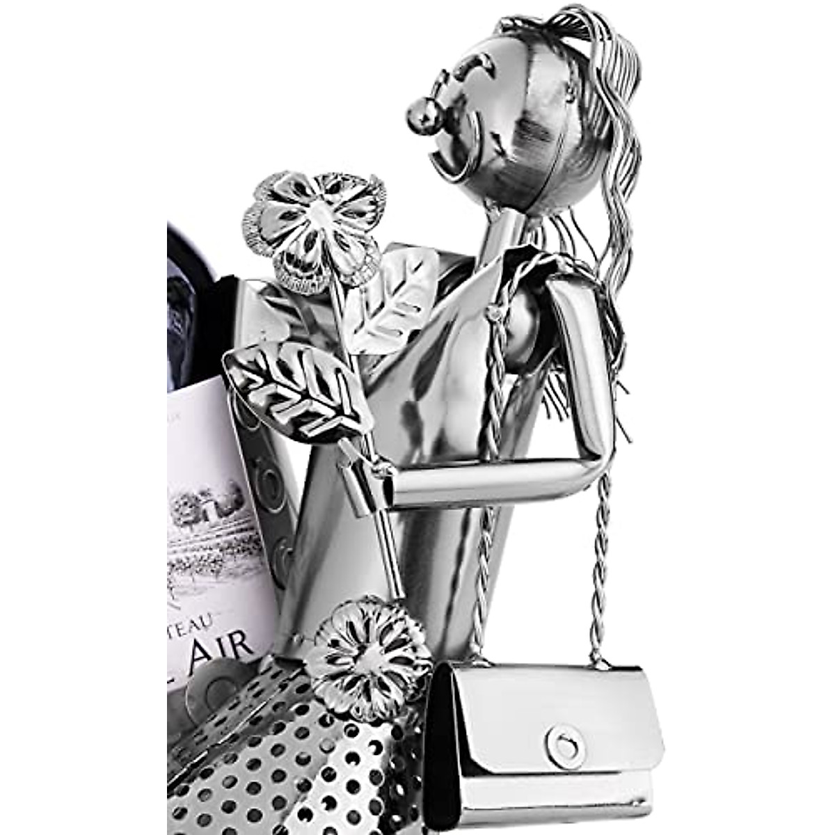 BRUBAKER Wine Bottle Holder Lovers Metal Sculptures and Figurines Decor Wine Racks and Stands Gifts Decoration