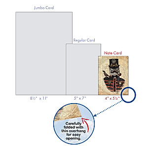 The Best Card Company 10 Assorted Thank You Notecards Bulk Box Set 4 x 5.12 Inch with Envelopes (10 Designs, 1 Each) Steampunk Cats M6554TYG