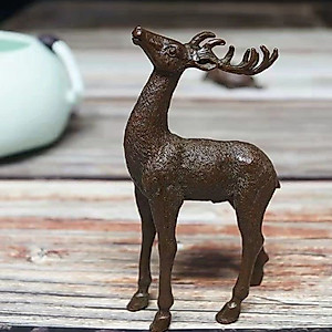 9cm Brass Retro Solid Sika Deer Ornament, Metal Fulu Statue Home Decoration Desktop Tea Pet Crafts Collection