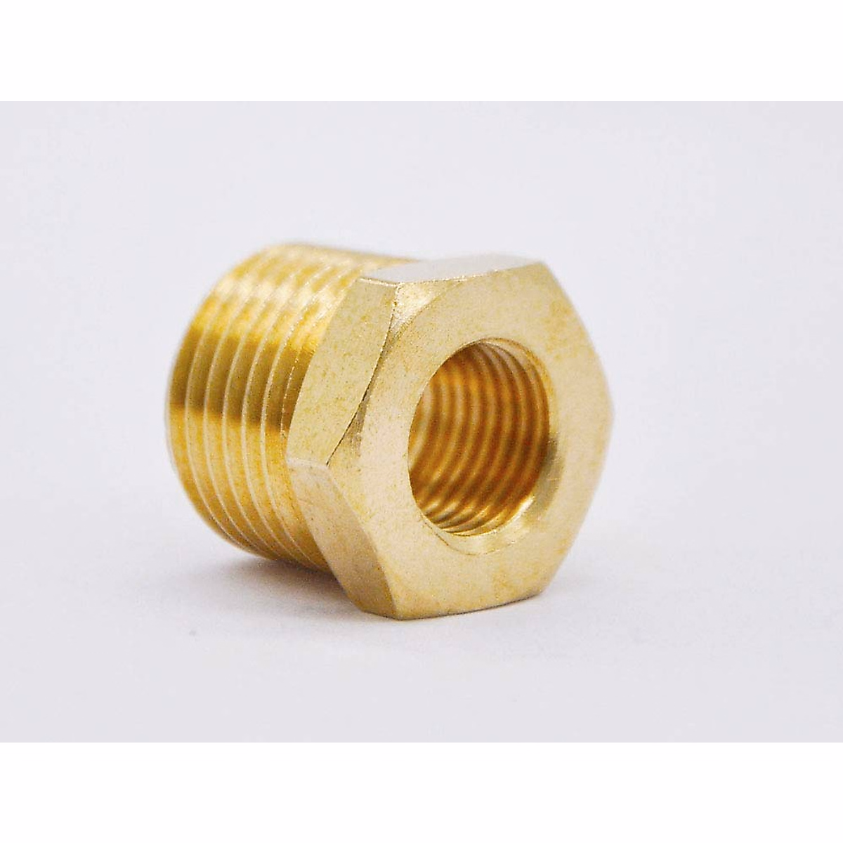 HZFJ Brass Threaded Pipe Fitting 1/2 Inch NPT Male x 1/4 Inch NPT Female Hex Bushing Adapter (Pack of2)