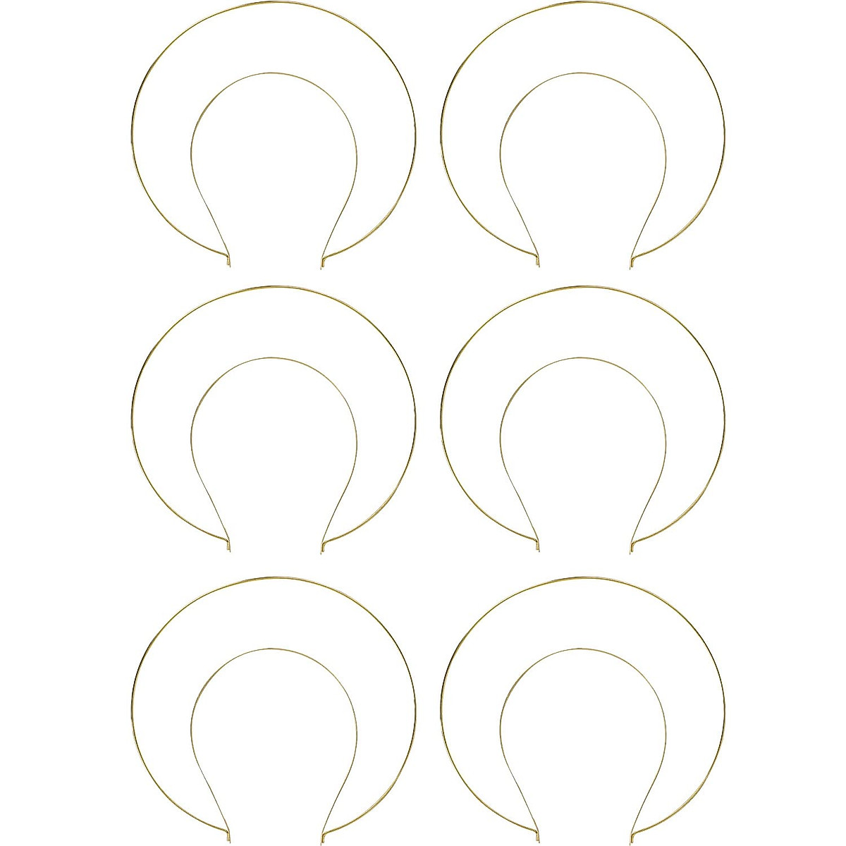 Lawie 6 Pack 2 Layer Metal Gold Queen Goddess Angel Halo Crown Headband Hairbands Tiara Hair Hoops DIY Craft Bands Wedding Bridal Headpieces Prom Halloween Party Cosplay Costume Hair Accessories