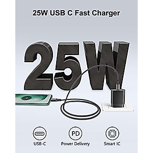 Super Fast Charger Type C, 2Pack 25W USB C Wall Charger Block with 3FT 6FT 10FT Braided Long USB-C to USB C Cable Fast Charging for Samsung Galaxy S23/S23 Ultra/S23+/S22/S22 Ultra/S21/S21+/S20/FE 5G
