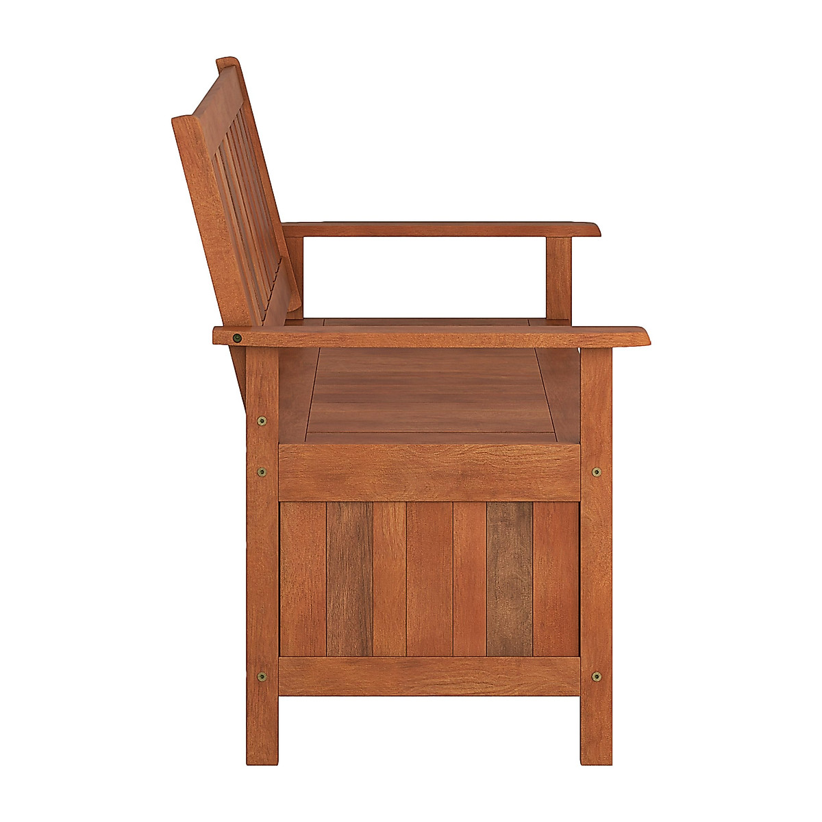 CorLiving Miramar Natural Brown Stained Hard Wood Outdoor Storage Bench