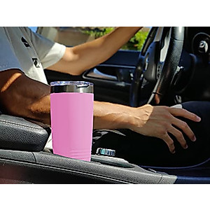 LaserGram 20oz Vacuum Insulated Tumbler Mug, Cup Cake, Personalized Engraving Included (Light Purple)