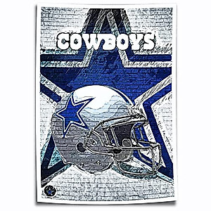 Dallas American Football Cowboys Poster Sports Painting Posters Print Canvas Wall Art Decor for Bedroom Gifts To Men Fans Christmas Birthday Party Decoration NOUCAN (16x24inch-Unframed,A)