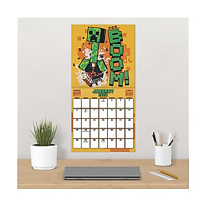 Minecraft Calendar 2025 - Deluxe 2025 Minecraft Wall Calendar Bundle with Over 100 Calendar Stickers (Minecraft Gifts, Office Supplies)