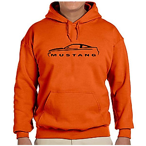 Maddmax Car Art 2005-09 Ford Mustang Coupe Classic Design Sweatshirt Hoodie XL orange
