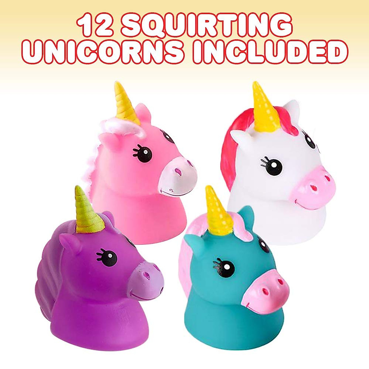 ArtCreativity Unicorn Water Squirt Toys for Kids, Pack of 12, Unicorn Birthday Party Favors, Bath Tub and Pool Toys for Children, Safe and Durable Squirters, Goodie Bag Stuffers