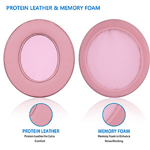 JECOBB Replacement Ear Cushion Cover with Protein Leather & Memory Foam for Razer Kraken X, Kraken X Ultralight, Kraken X Lite Headphone ONLY – Oval ( Pink )