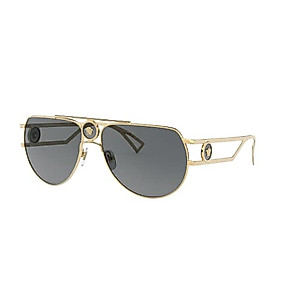 Versace VE 2225 100287 Gold Metal Aviator Sunglasses Grey Lens