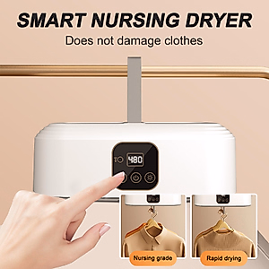 Yulisa Dryer,Portable Clothes Dryer for Apartments Dormitory Business Trips,Portable Clothes Drying Bag,Remote Control Electric Dryer,Small Dryer Dual Speed Mode 8 Stages Timed 480 Minute Drying