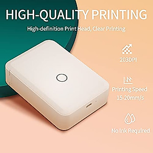 NIIMBOT D110 Label Maker Machine with Tape, Small Thermal Sticker Printer with 0.59''x1.18'' Labels, Portable Bluetooth Connection, White