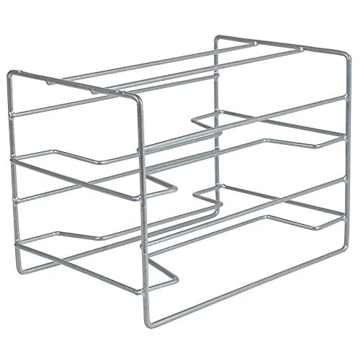 Home Basics W 3 Tier Heavy Duty Kitchen Countertop or Cabinet Organizer for Food Wrap, Foil, Wax Parchment Paper, Plastic Bags, Silver