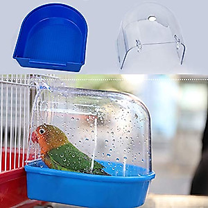 kathson Bird Cage Bath Parakeet Bathing Tube for Budgie Conure Parakeet Finch Canary Cockatiel Parrot Lovebird (Random Color)