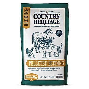 Country Heritage Premium Low Dust Pelleted Bedding Super Absorbent All Natural Softwood Pine Pellets 35 lbs.