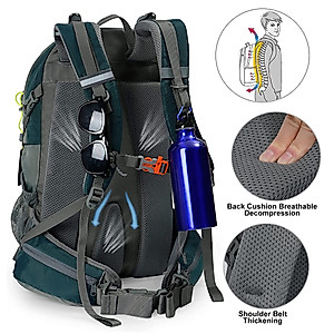 N NEVO RHINO Waterproof Hiking Backpack 40L 50L, Camping, Outdoor Sport Travel Backpack with Rain Cover for Men Women