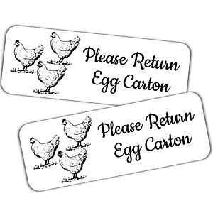 60 chicken egg carton labels, Please retrun egg carton, tags, stickers