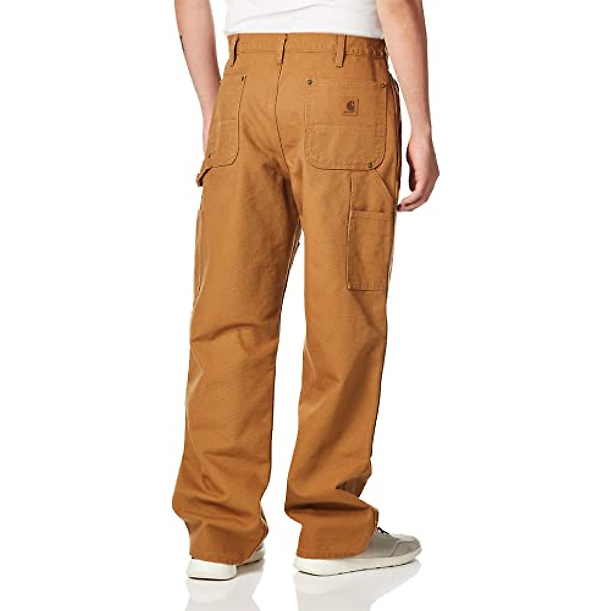 Carhartt Men's Loose Fit Washed Duck Double-Front Utility Work Pant, Brown, 44W x 30L