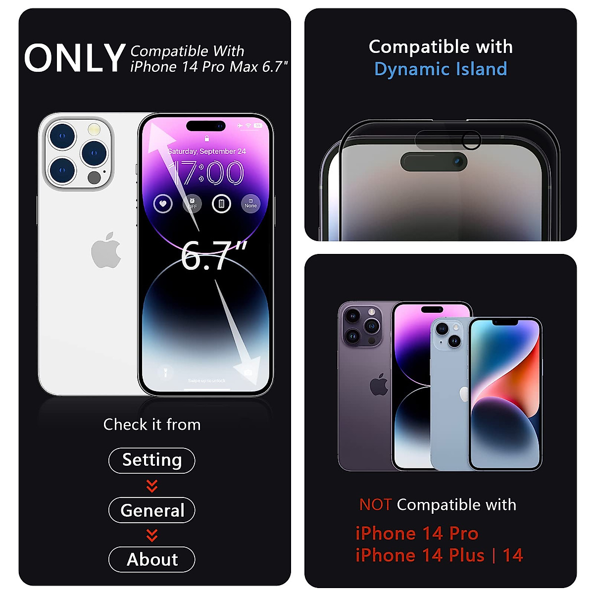 imluckies [2 Pack Matte Privacy Screen Protector for iPhone 14 Pro Max, Anti-Glare & Anti Fingerprint, Dynamic Island Compatible, Anti-Spy Private Tempered Glass Smooth Film, Easy Install 6.7"