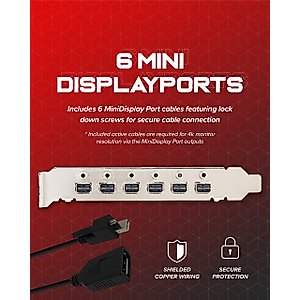 VisionTek Radeon 7750 2GB GDDR5 6 4k Monitor Graphics Card, 6 Mini DisplayPort Outputs, AMD Eyefinity 2.0, PCI Express 3.0 Video Card, 7.1 Surround Sound - 900614