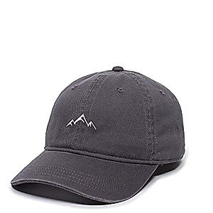 Outdoor Cap Mountain Embroidered Dad Hat â€“ Adjustable Soft Cotton Polo Style Unstructured Baseball Cap for Men & Women, Charcoal