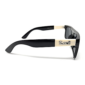 Locs 91156 Black Sunglasses | Authentic Gangster Squared Flat Top Ivory Arms Shades