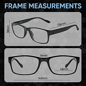 Yogo Vision Reading Glasses Men Women Readers Lightweight Eyeglasses Standard Fit Rectangle Style Anti Glare Filter 5 Pairs Black 2