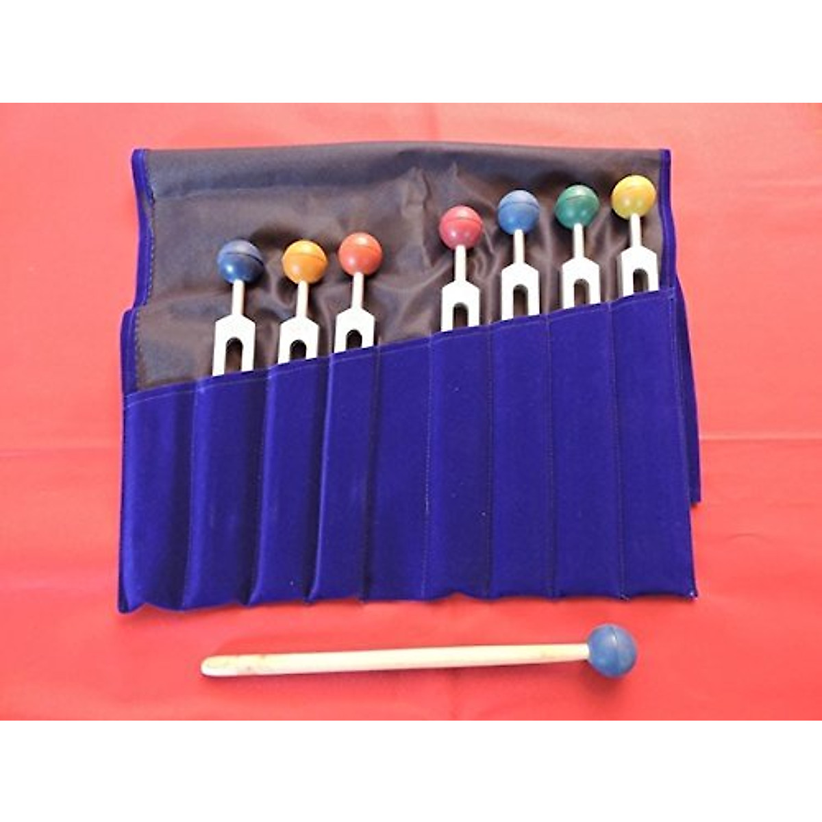 Radical Chakra Tuning Forks Set - 7 Tuning Forks with Colored Chakra Balls and Free Pouch and Free Activator