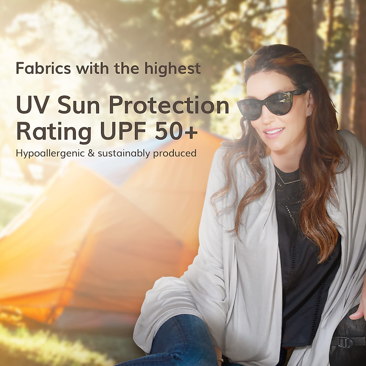 Happyluxe Shawl Wraps for Women, Versatile Wrap, Multifunctional Shawl for Dress, Pashmina, Travel Essentials, Womens Travel Accessories - Eco Cashmere Heather Gray