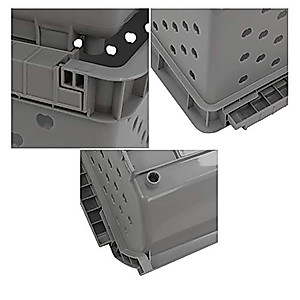 Callyne Gray Plastic Stacking Organizer Basket, Stackable Storage Basket, Set of 3