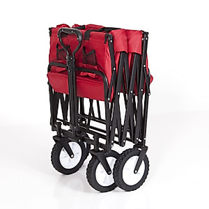 Mac Sports WTCX-201 Extended Collapsible Folding Outdoor Utility Wagon, Red