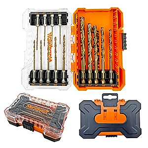 NordWolf 14-Piece M35 Cobalt Jobber Drill Bit Set for Stainless Steel, Metal, Cast Iron and Wood, with 1/4" Hex Shank for Quick Chucks & Impact Drivers, SAE Sizes 1/16" to 3/8" in Storage Box