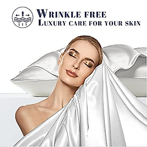 BlessLiving Satin Pillow Case for Women - 2 Pack Bohemian Standard(20''x26'') Mandala Pillowcase - Set of 2 Red Boho Silk Pillowcase with Envelope Closure