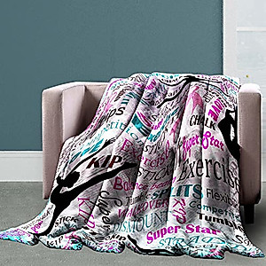 Kenaat Throw Blanket I Love Gymnastics Blanket Soft Lightweight Bed Blanket for Women Men Kids Blankets for Couch Sofa All Season