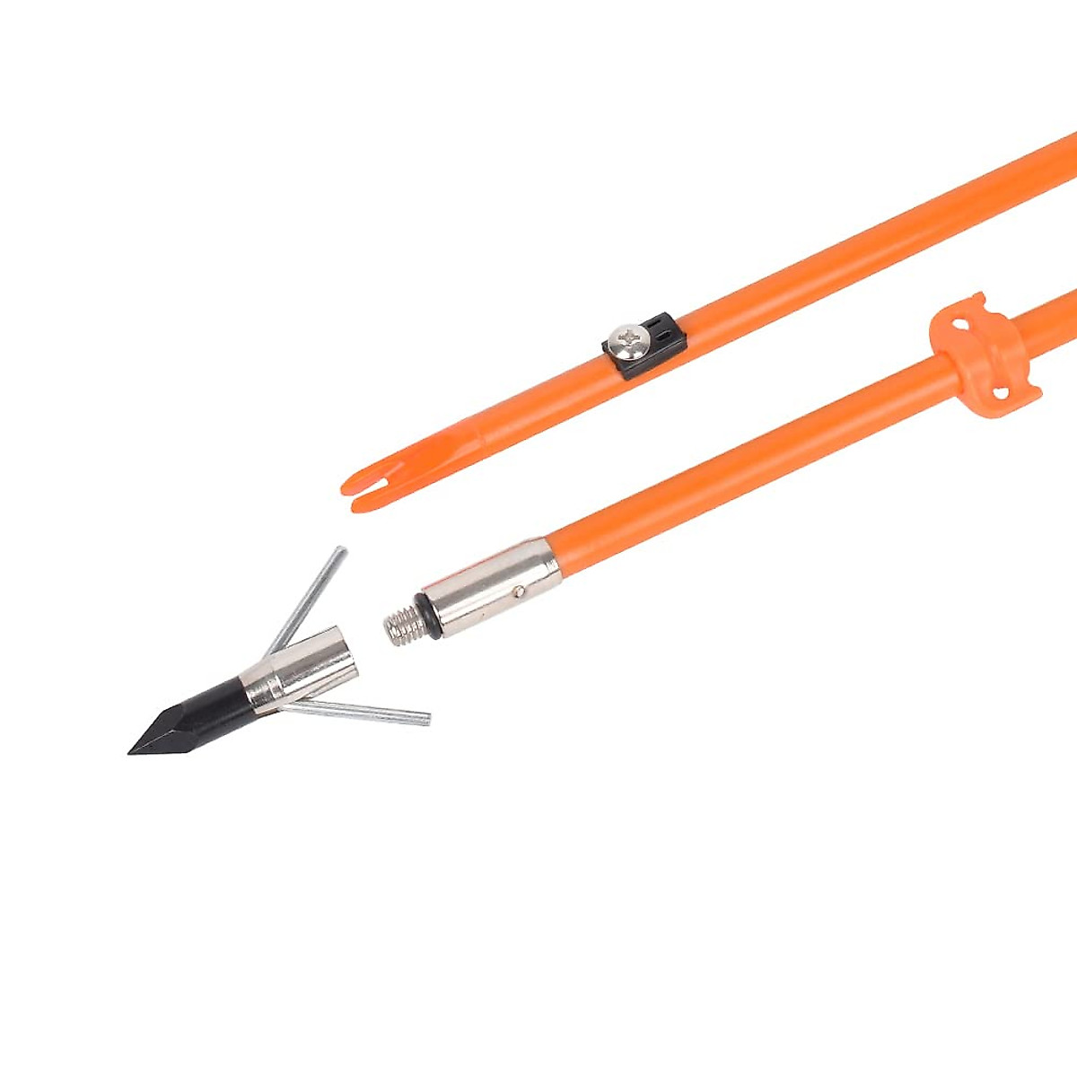 TY Archery 32inch Bowfishing Arrows Fish Hunting Solid Fiberglass Shaft with Broadheads and Safty Slides for Compound Bow and Recurve Bow Fishing Huntings