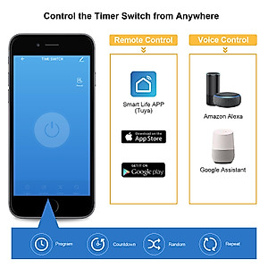 Suraielec WiFi Pool Timer, Outdoor Indoor Smart Switch, 40 AMP, 2HP, 120, 240, 277 VAC, Heavy Duty Pool Controller Light Timer Box for Pool Pump, Water Heater, Spa, Powerful Electrical Appliances