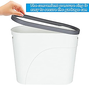 ZOFORTY 3 Pack Slim Plastic Trash Can Wastebasket 3 Gallon Small Garbage Bin with Handles Rectangle Waste Basket for Bathroom Kitchen Office Dorm