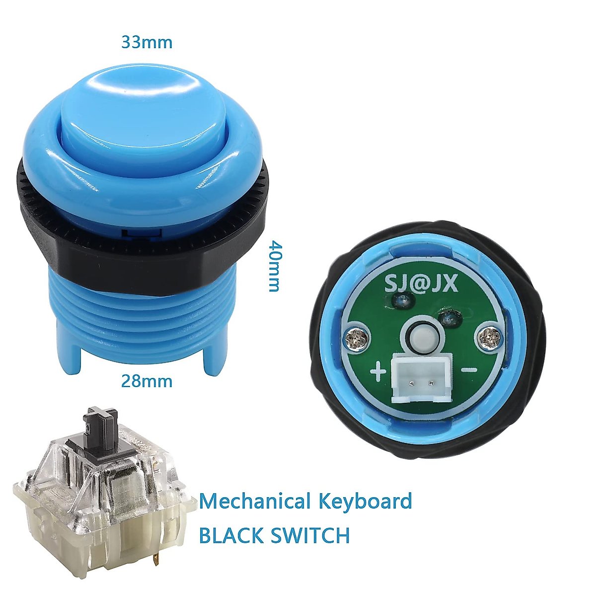 SJ@JX Arcade Game 2 Player Controller DIY Kit Microswitch Recessed Button 4&8 Way Joystick Zero Delay USB Encoder Fighting Stick Handles Console for PC MAME Raspberry Pi Retropie