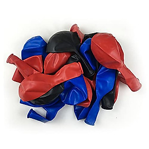KADBANER Red Black Blue Balloons,100-Pack,12-Inch Latex Balloons, Wedding, Birthday Party, Baby Shower, Christmas Party Decorations