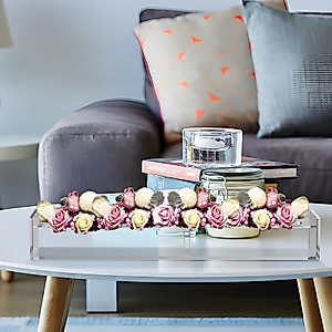 Acrylic Flower Vase Rectangular,18 Inches Clear Acrylic Vase,Long Acrylic Vase with 18 Holes,Low Laying Unique Flower Vases for Home Decor or Weddings