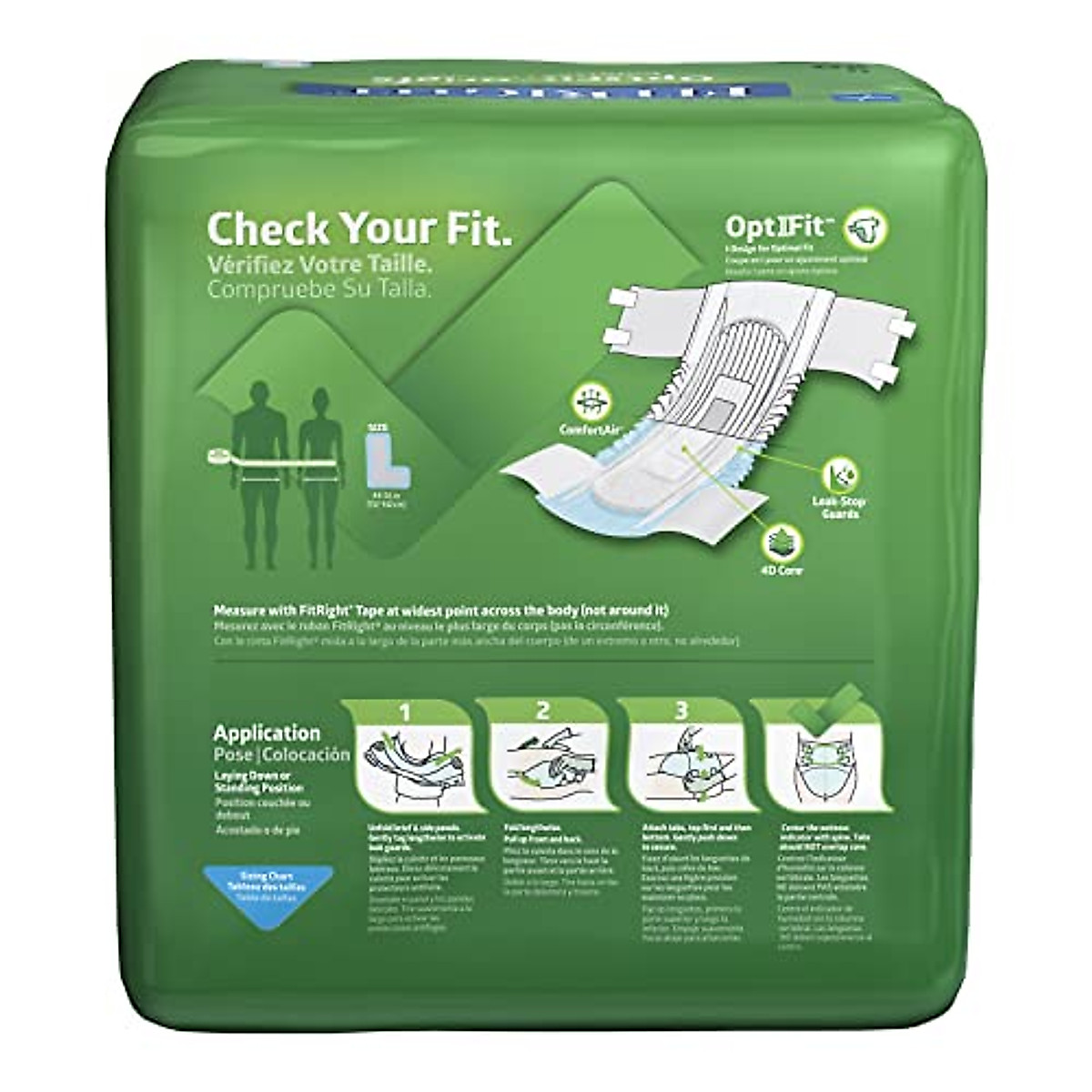 MEDLINE FITPLUSLG FITPLUSLGZ FitRight Plus Briefs (Pack of 20)