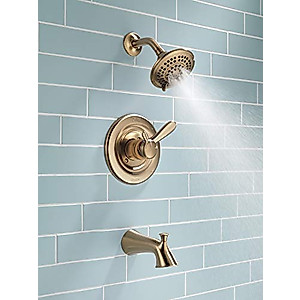 Delta Faucet Lahara 17 Series Dual-Function Tub and Shower Trim Kit with 5-Spray Touch-Clean Shower Head, Champagne Bronze T17438-CZ (Valve Not Included)