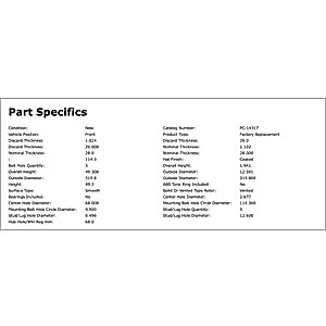 Front Disc Brake Rotor Premium Compatible With Nissan Pathfinder 2013 2014 2015 2016 2017 2018 2019 2020